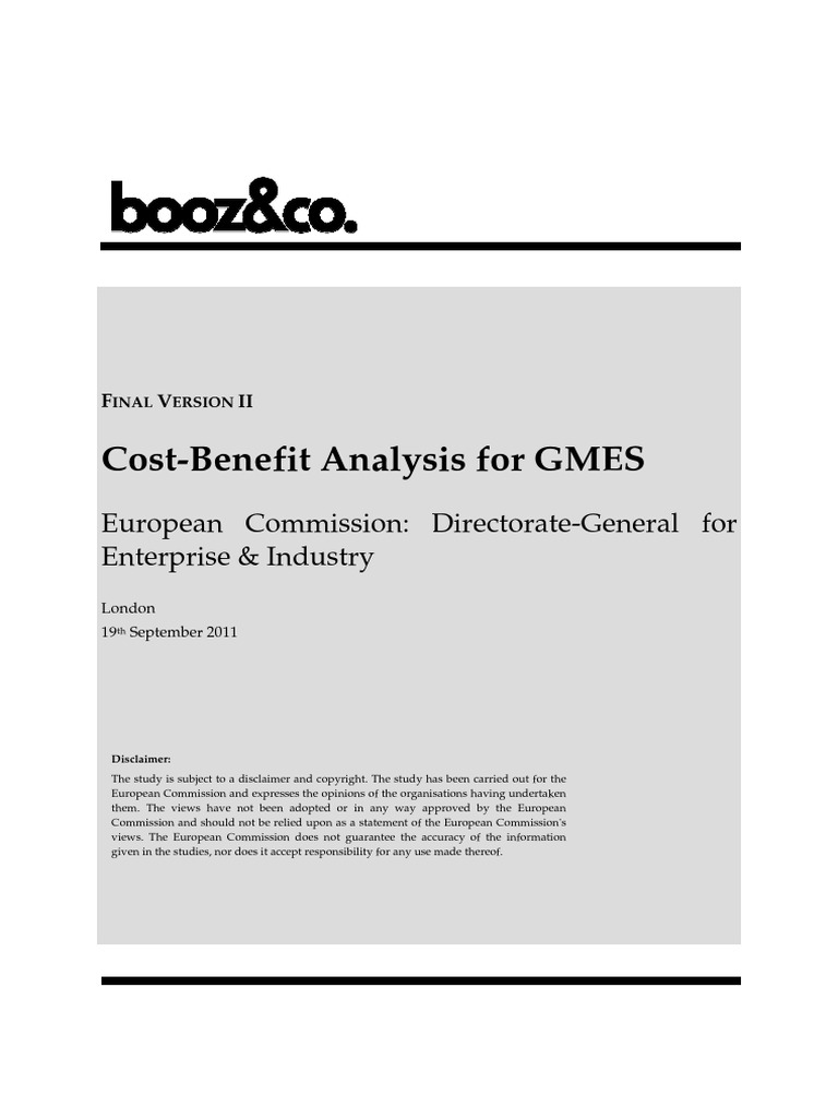 Ec Gmes Cba Final en | PDF | Cost–Benefit Analysis | European Union