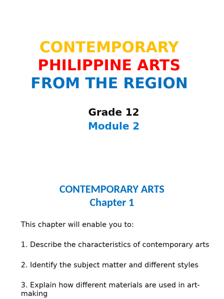 Module 2 - Grade 12 - CPAR | PDF | The Arts