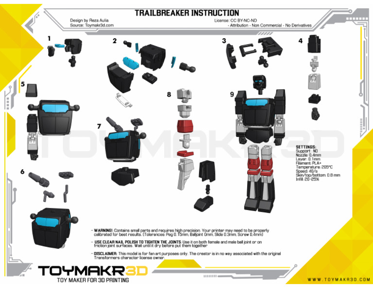 Toymakr3d_Trailbreaker_Instruction | PDF
