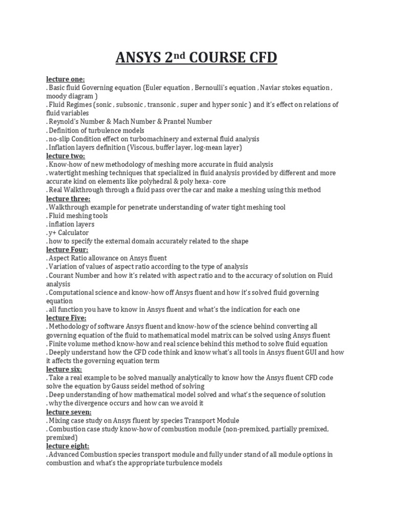 CFD Course | PDF | Computational Fluid Dynamics | Classical Mechanics