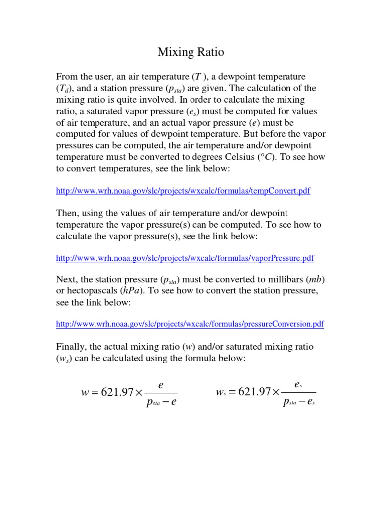 Weather Calculations Guide | PDF