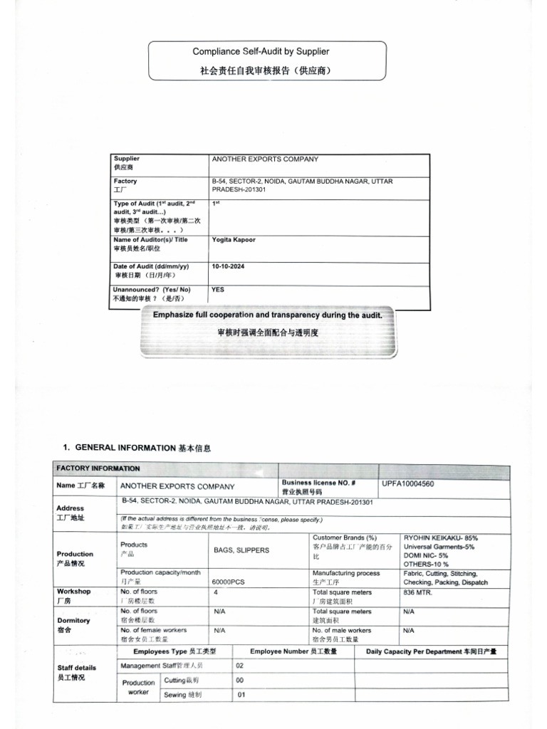 Self Audit Another Export | PDF