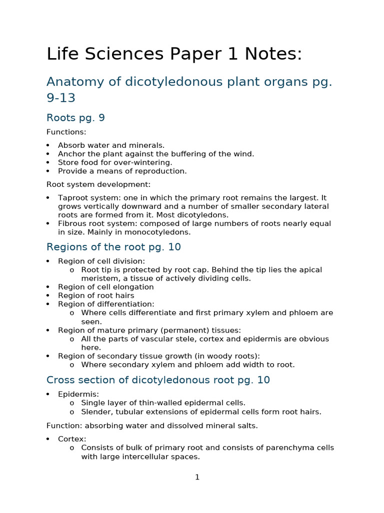 Life Sciences Paper 1 Notes | PDF | Heart Valve | Ventricle (Heart)