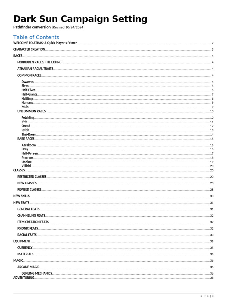Dokumen - Tips Dark Sun PFRPG Conversion | PDF | Dwarf (Dungeons & Dragons) | Elf (Dungeons ...
