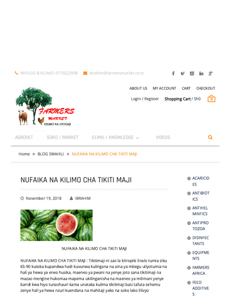 Nufaika Na Kilimo Cha Tikiti Maji | PDF