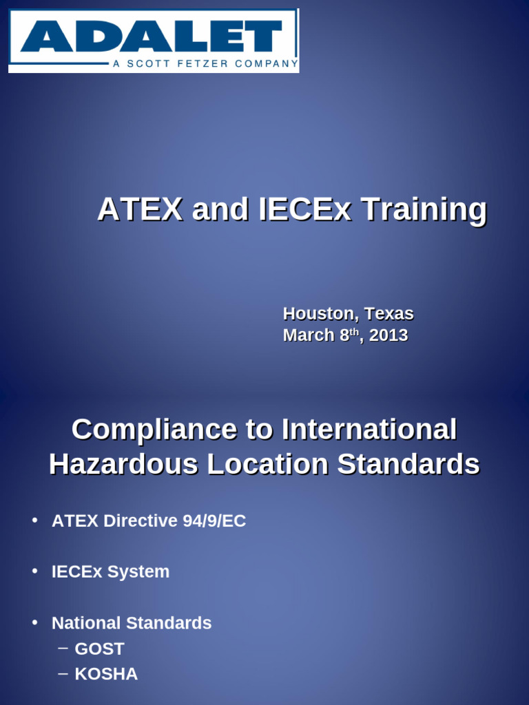ATEX - IECEX Training Powerpoint | PDF | European Union