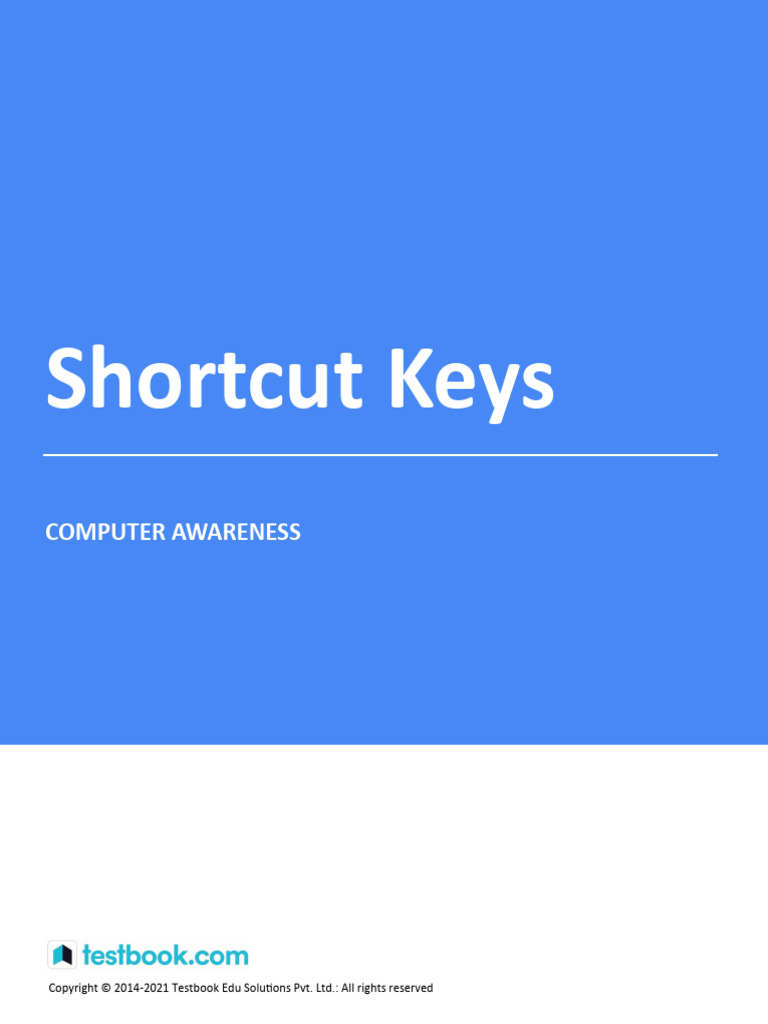 Shortcut Keys - Study Notes | PDF | Control Key | Keyboard Shortcut