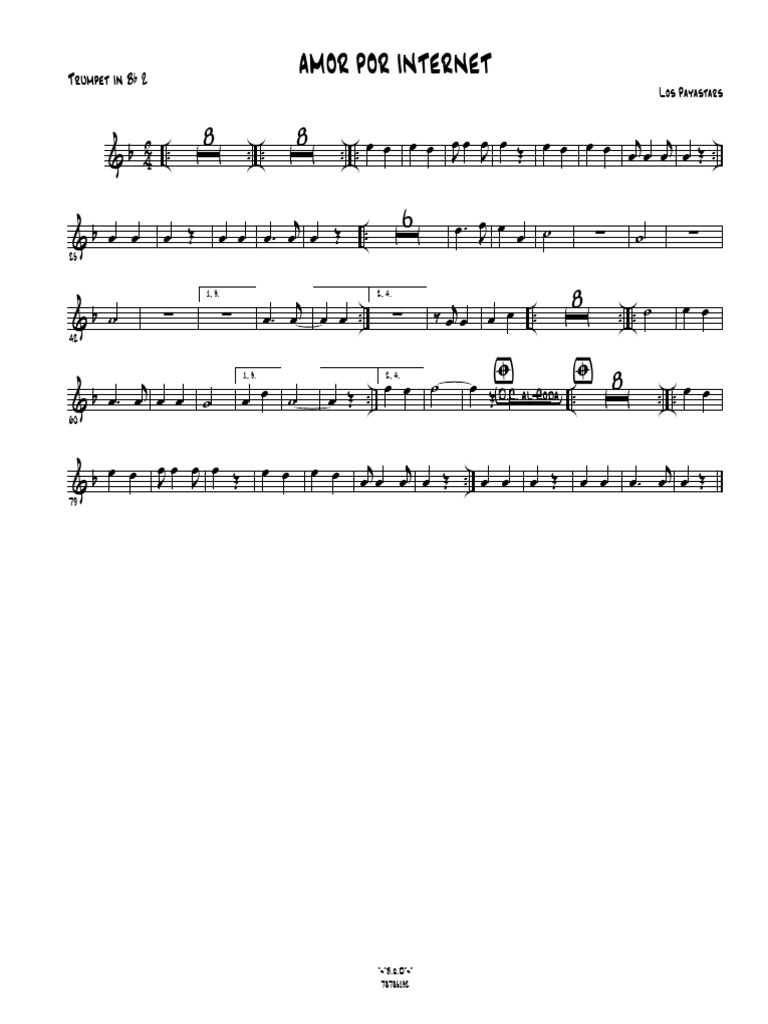 AMOR POR INTERNET - Trumpet in Bb 2 | PDF
