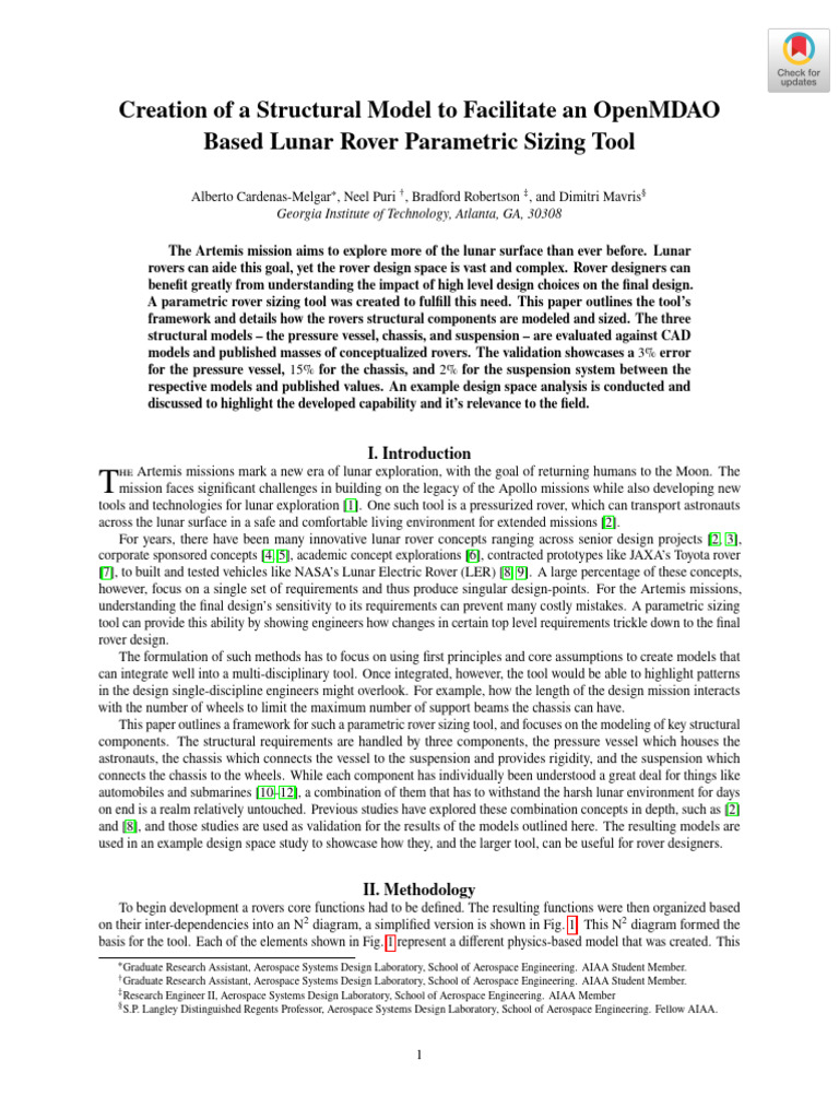 Cardenas Melgar Et Al 2024 Creation of A Structural Model To Facilitate An Openmdao Based Lunar ...