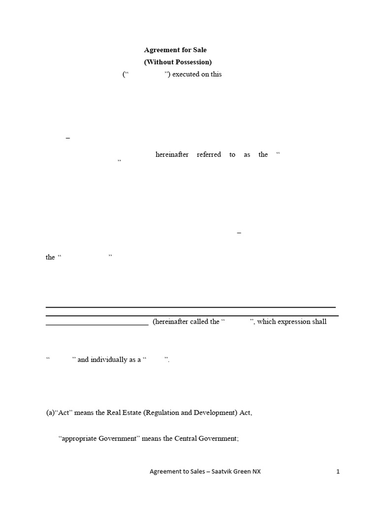 Saatvik Green NX Sale Agreement | PDF | Payments | Taxes