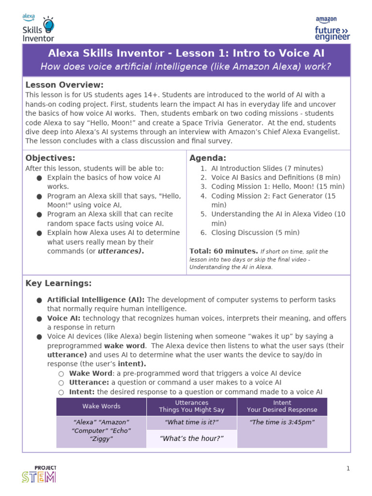 alexa-skills-inventor-lesson-1-intro-to-voice-ai-2 | PDF | Artificial Intelligence ...