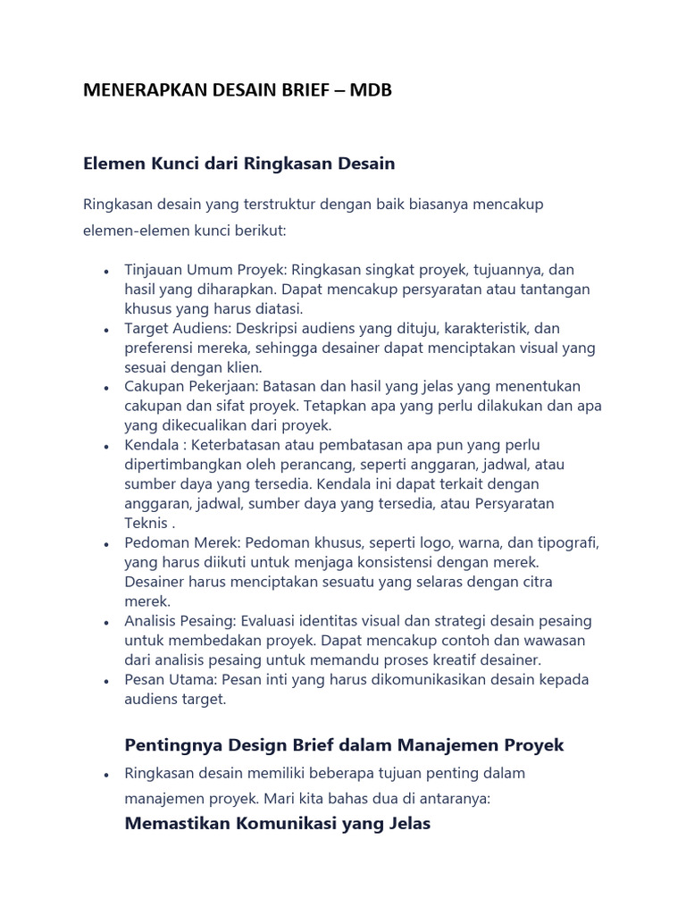 Menerapkan Desain Brief-2 | PDF