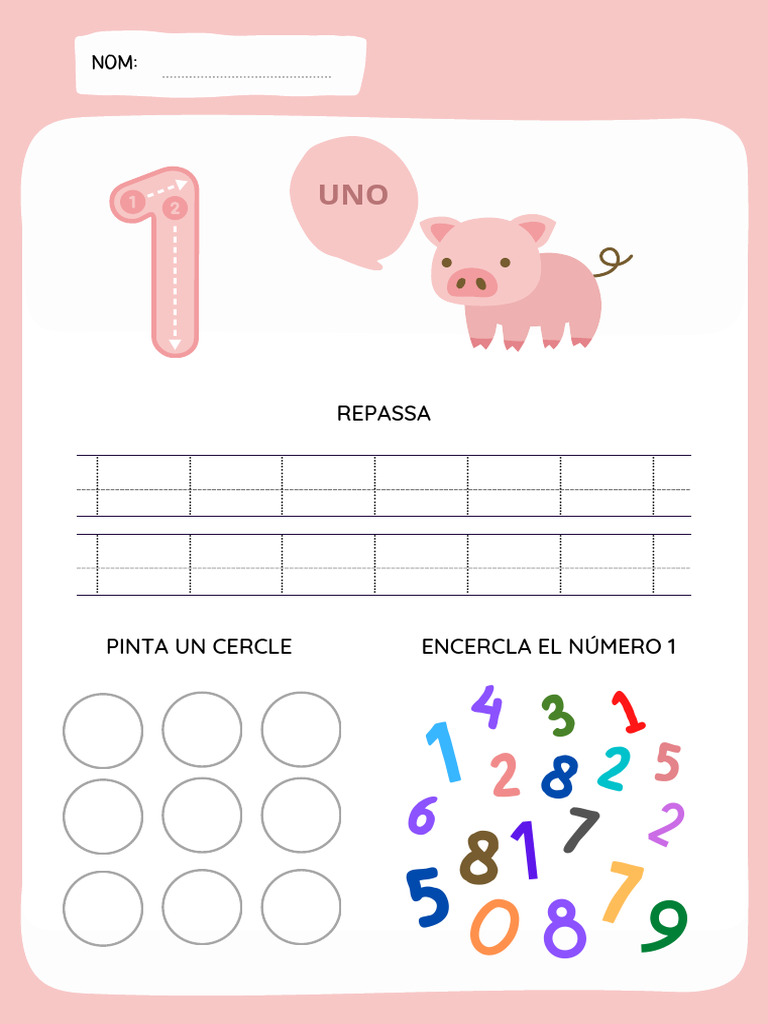 Number 1 Tracing Worksheet | PDF
