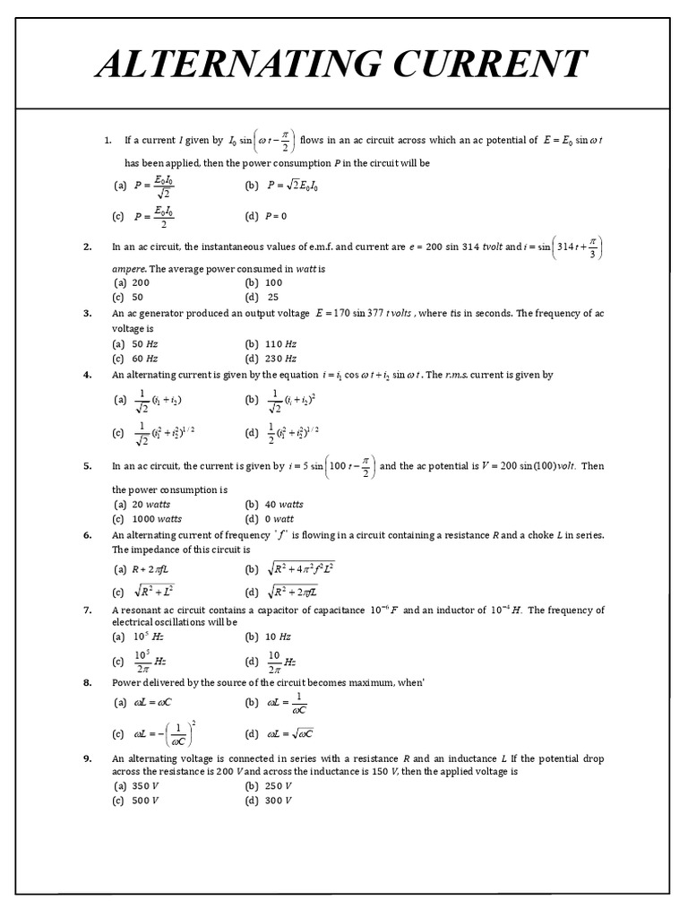 Alternating current 51 | PDF | Inductor | Inductance