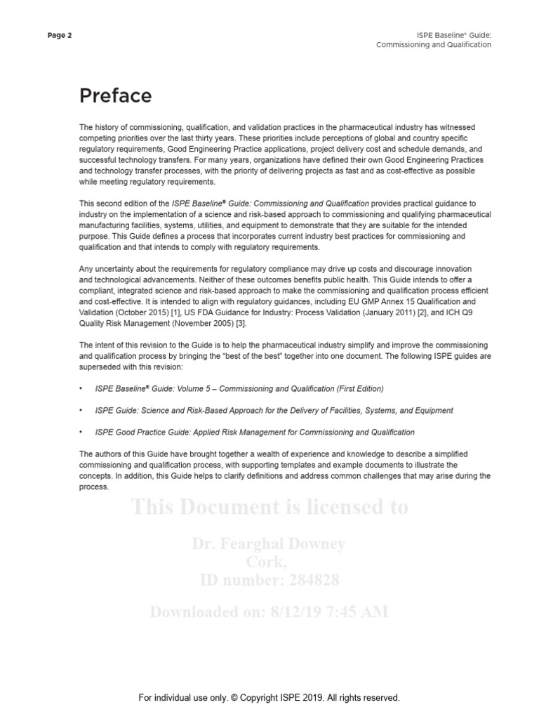 Ispe Baseline Guide v5 Commissioning and Qualification 2nd Ed 2019 PDF ...