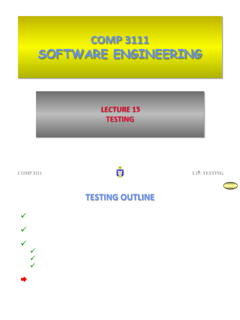 L 14 Testing Pdf Software Testing Inheritance Object Oriented 5623