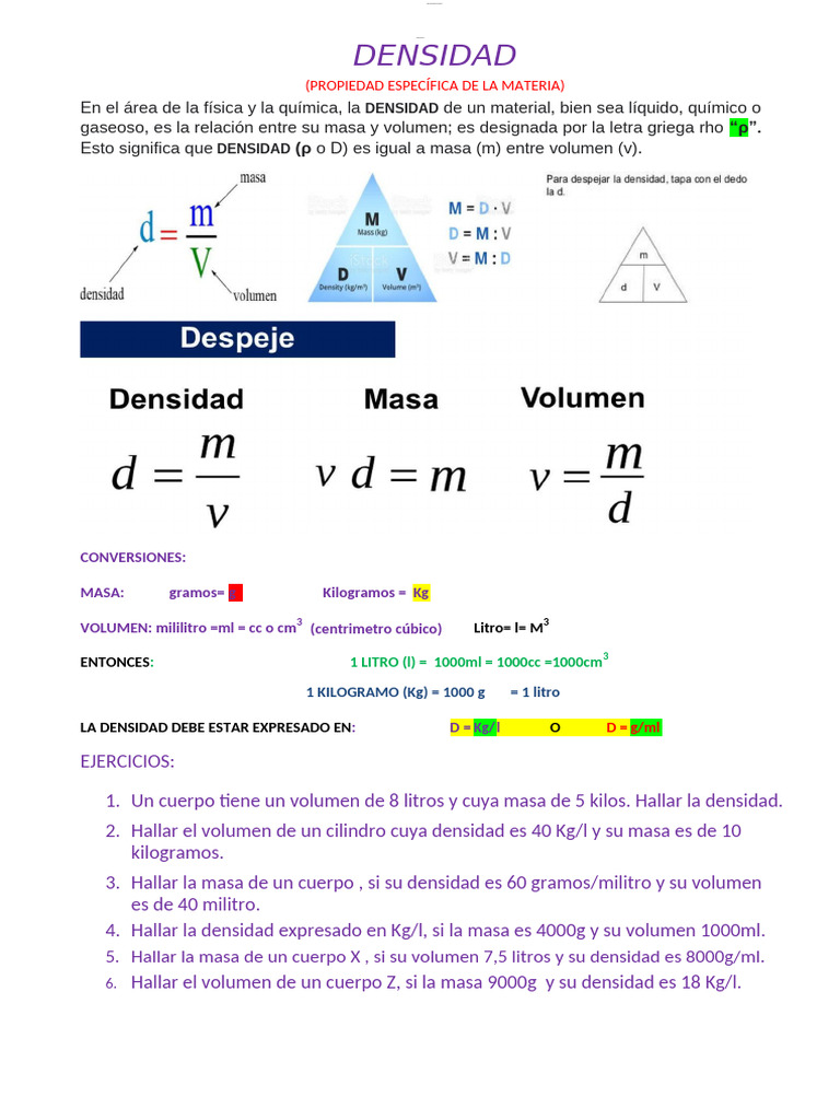 30 Sema 2a Ficha Densidad de Trabajo Prop Especif de La Materia 5 Abril ...