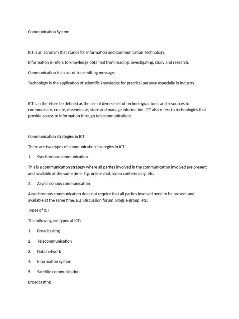 Communication System | PDF | Telecommunications | Computer Network