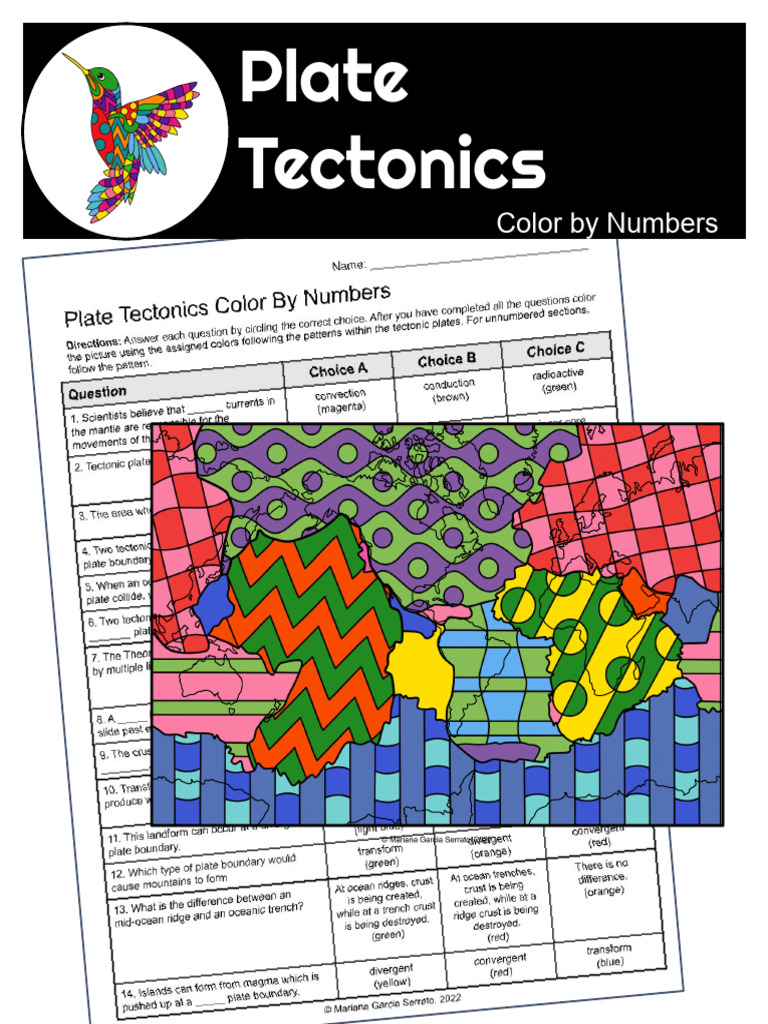 6th Plate Tectonics Color by Numbers UPDATE | PDF | Plate Tectonics ...