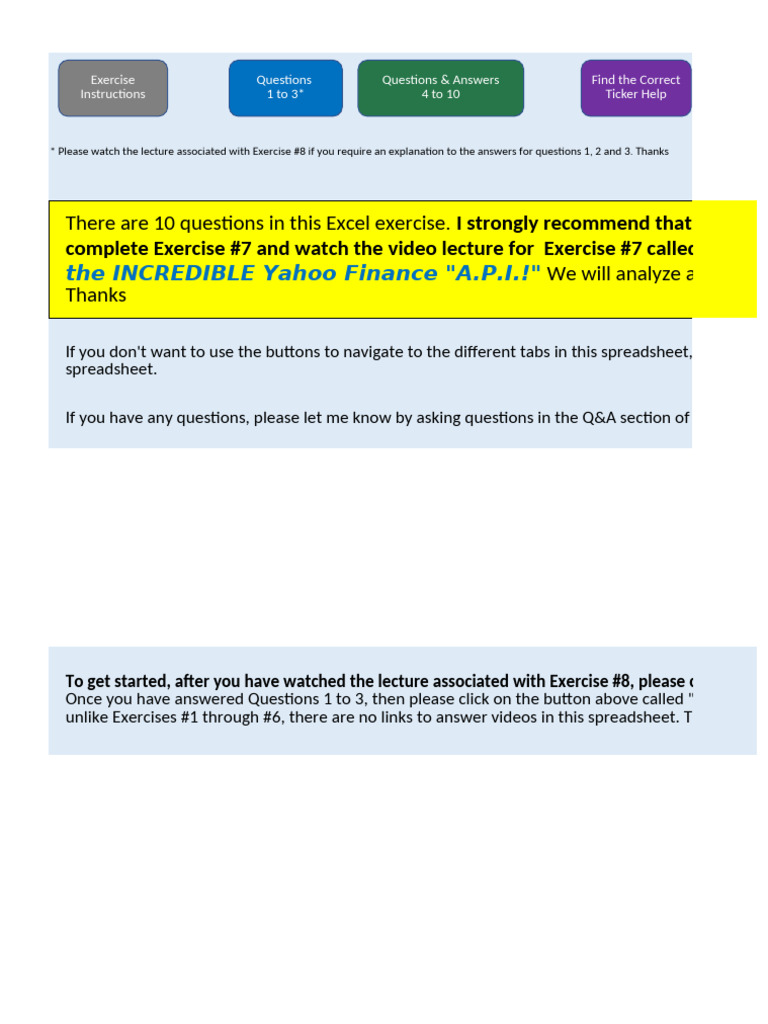 Excel Exercise #8: Stock Ticker Analysis | PDF | Microsoft Excel ...