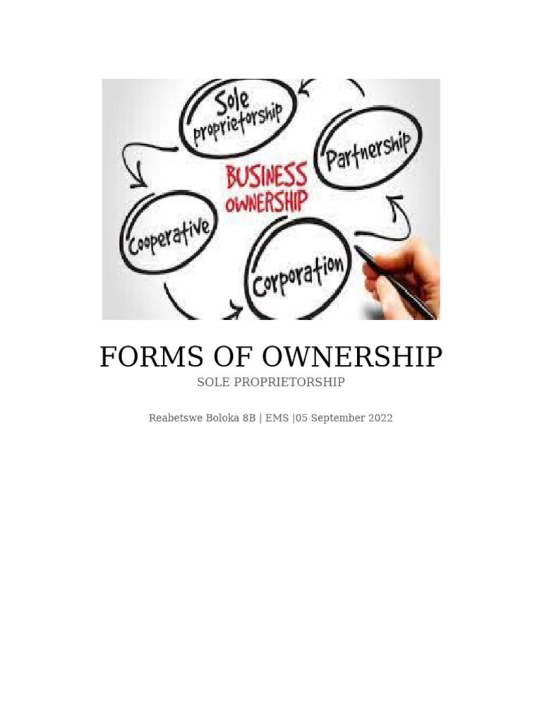 FORMS OF OWNERSHIP | PDF | Sole Proprietorship | Public Company