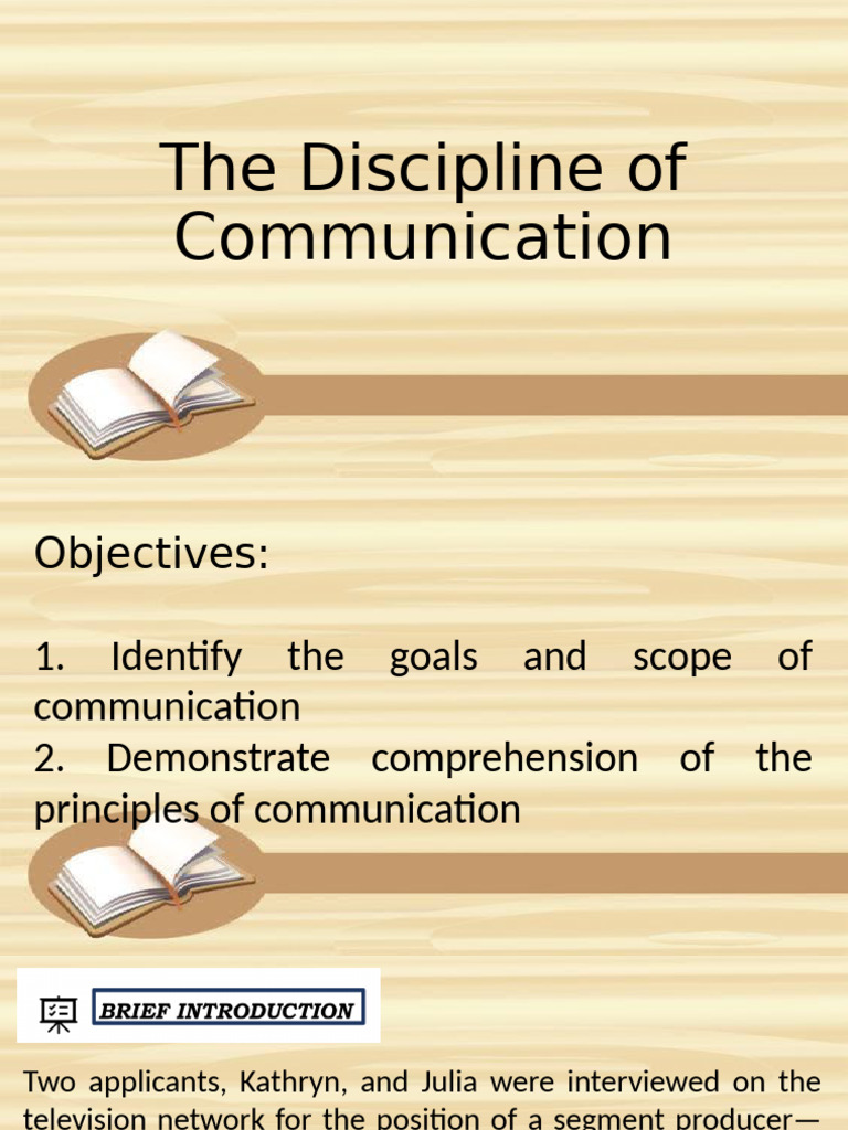 The Discipline of Communication (1) | PDF | Communication | Identity ...