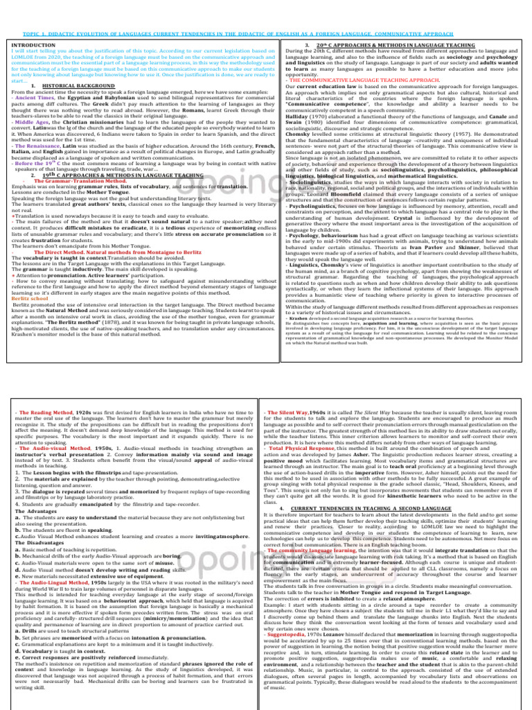 TOPIC 1 | PDF | Learning | Language Education