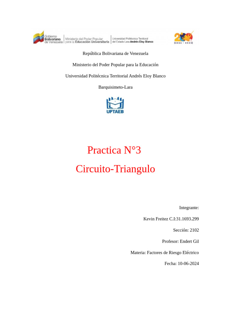 Practica 3 Factor de Riesgo Electrico | PDF | Corriente eléctrica | voltaje