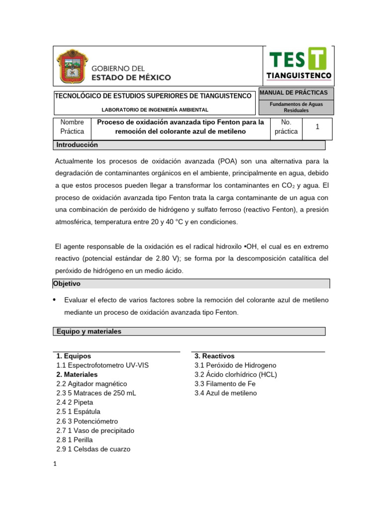 Práct2 - H2O | PDF | Catálisis | Ph