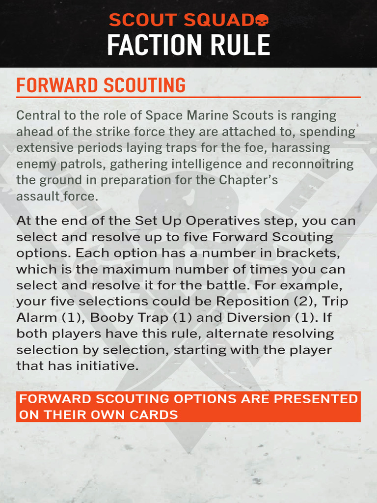 Faction Rule: Forward Scouting | PDF | Reconnaissance | Military