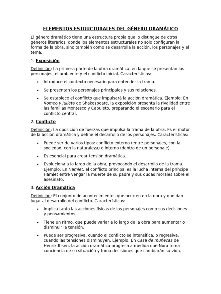 Elementos Estructurales Del Género Dramático | PDF | Monólogo | Tragedia