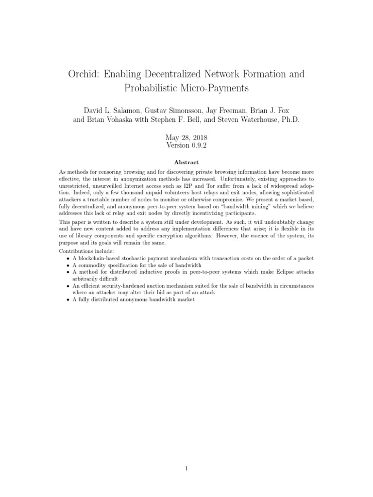 Orchid | PDF | Peer To Peer | Computer Network