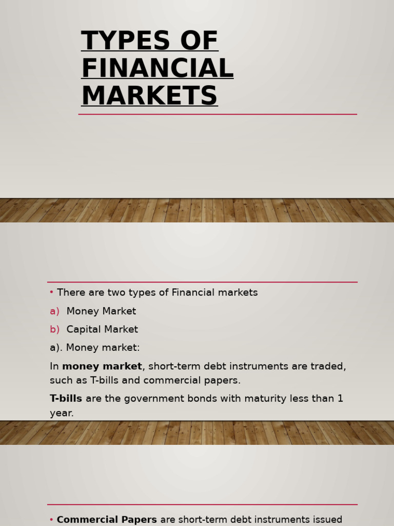 Types of Financial Markets | PDF | Business