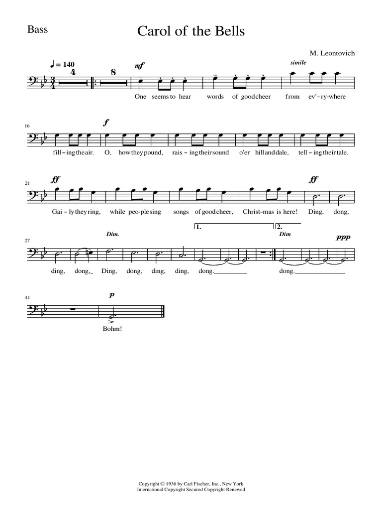 Carol_of_the_Bells-Bass | PDF