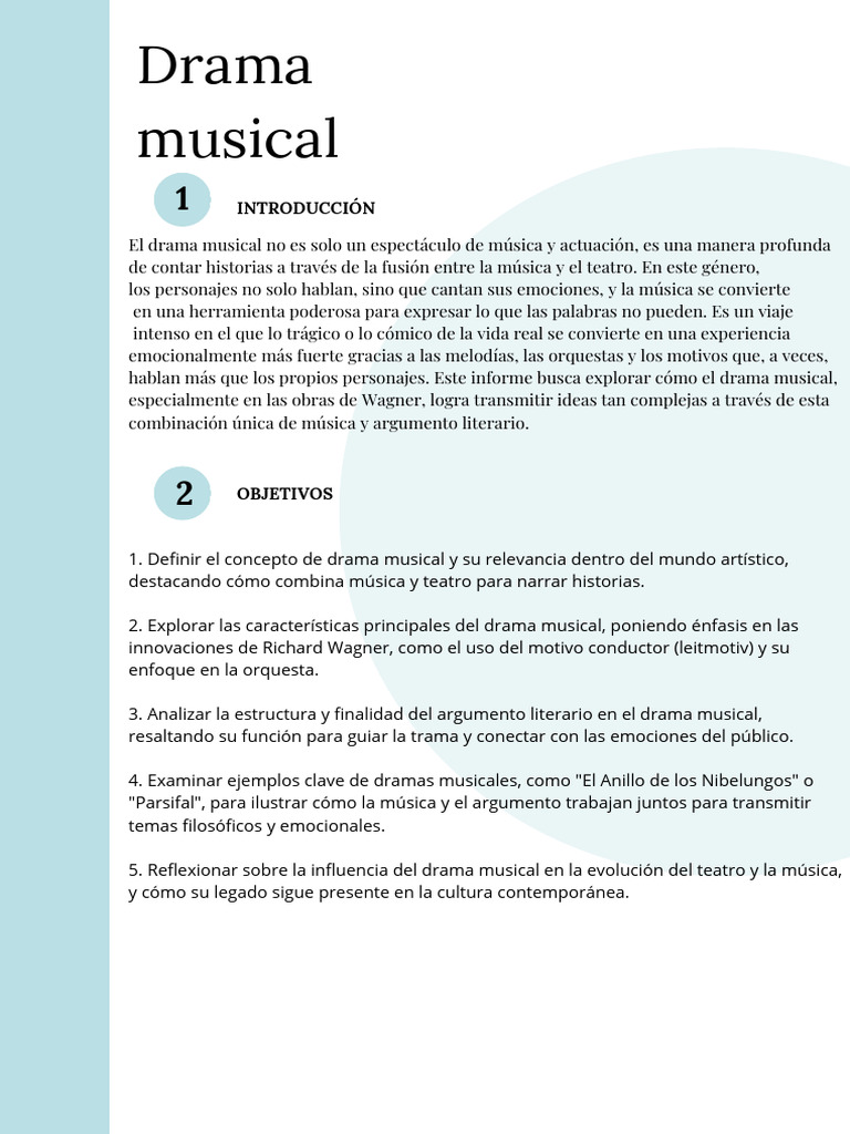 Drama Musical y Leitmotiv de Wagner | PDF | Richard Wagner | Ópera
