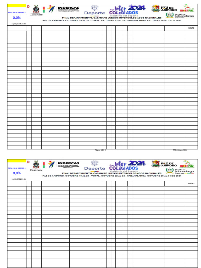 Programación Sabado | PDF