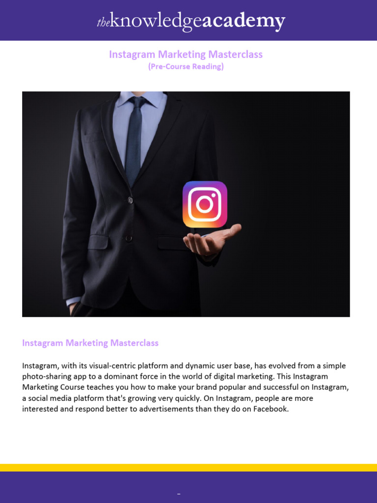 Instagram Marketing Masterclass Pre Course Reading | PDF | Social Media ...