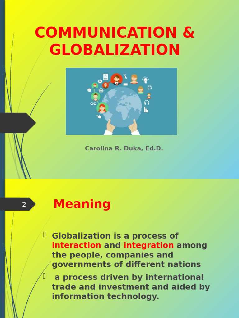 2021 Comm Globalization | PDF | Sociolinguistics | Human Communication