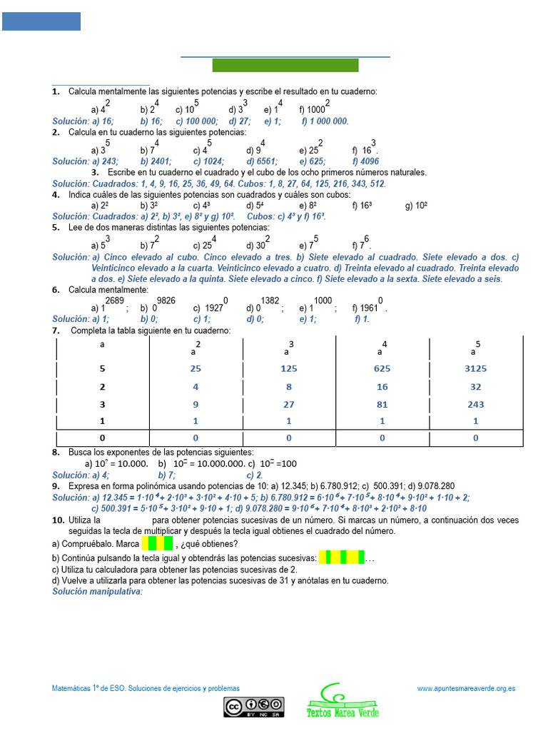 1 ESO Ejercicios Mate 3 | PDF | Raíz cuadrada | Números