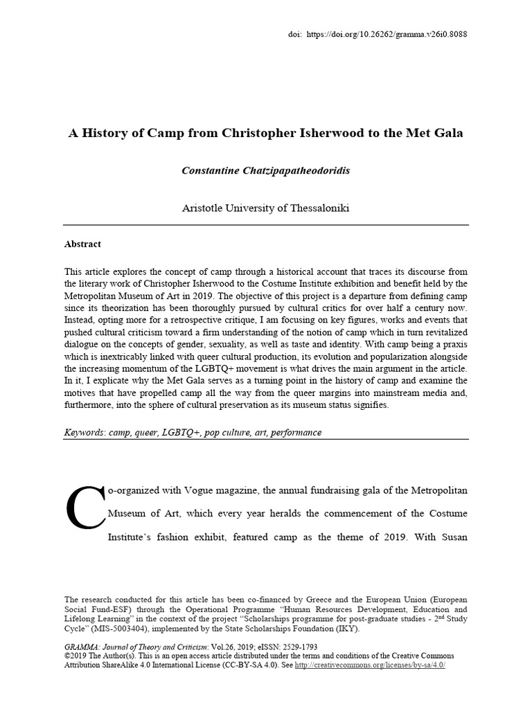A History of Camp From Christopher Isherwood To The Met Gala | PDF | Masculinity | Queer