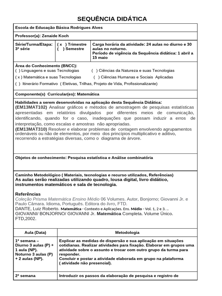 2 Sequencia Didática | PDF | Matemática | Science