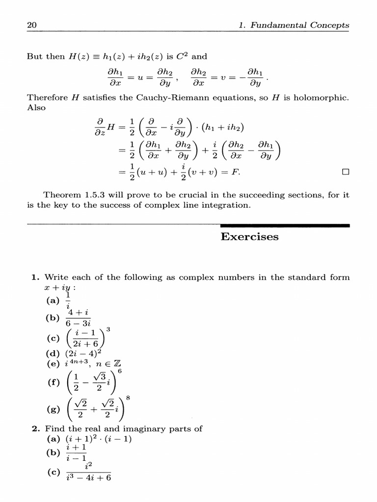 Ex_Krantz_Ch1 | PDF | Holomorphic Function | Mathematical Physics