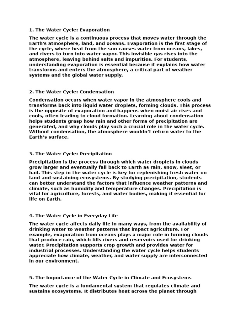 Water cycle | PDF | Water Cycle | Water