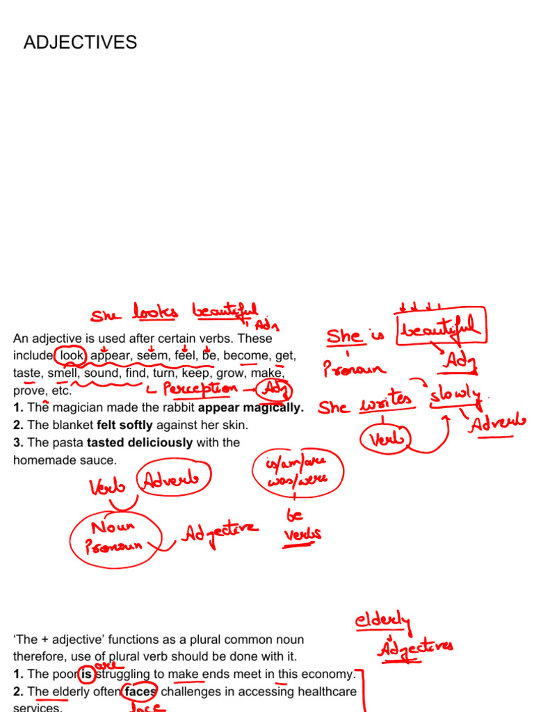Adjective Usage and Common Errors | PDF | Adjective | Noun