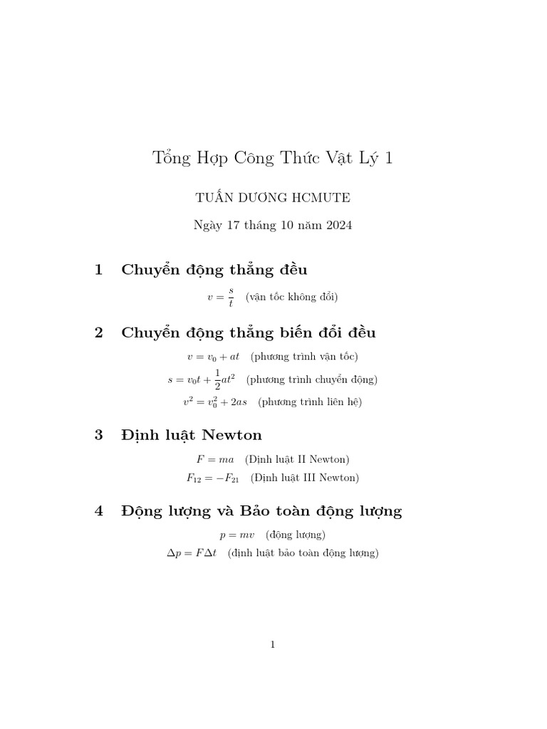 Vat Ly 1 | PDF