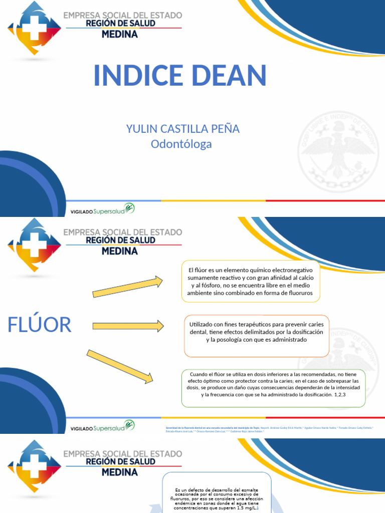 Índice de Fluorosis Dental de Dean | PDF | Odontología | Boca