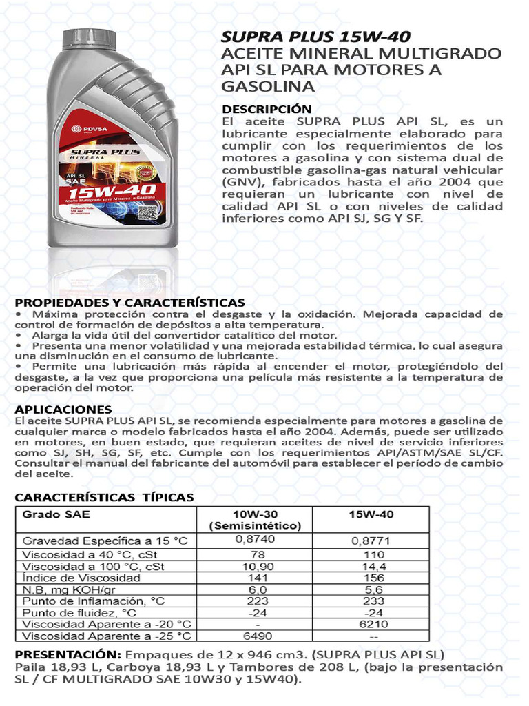 Ficha Tecnica Productos Vassa | PDF