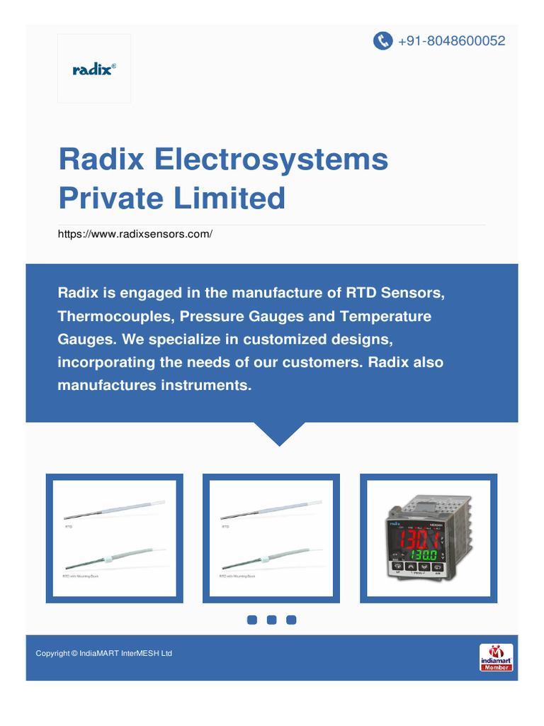 Radix Electrosystems Private Limited | PDF | Pressure Measurement ...
