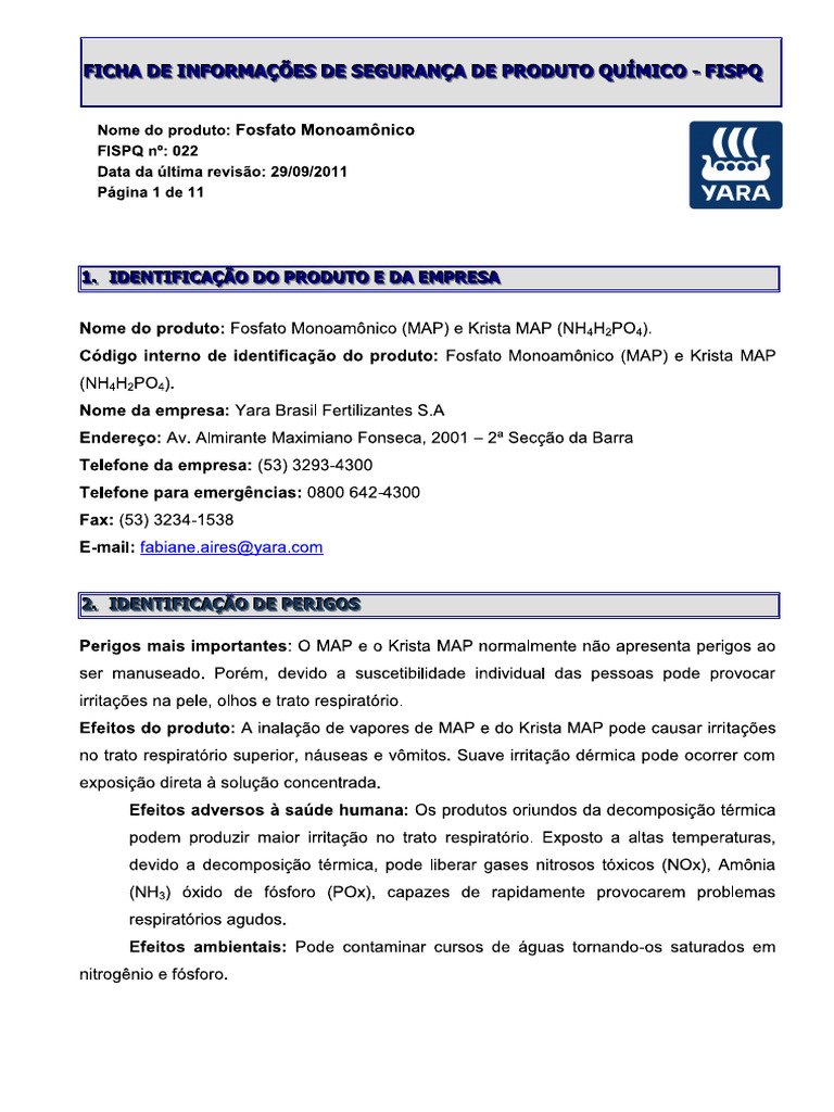 Krista MAP - FISPQ | PDF