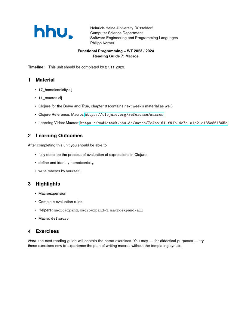 07 Macros Pdf Macro Computer Science Clojure